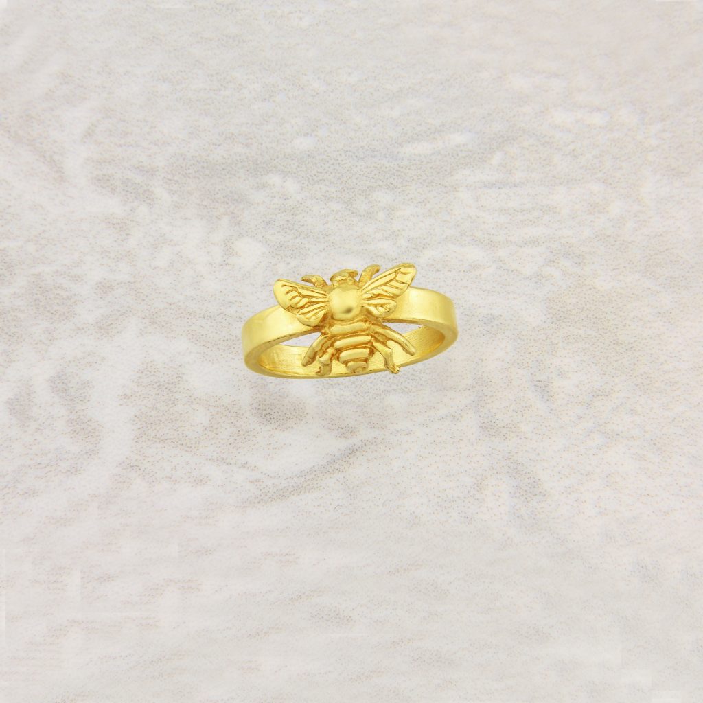Solid Gold Bee Ring | 9ct Hand Made Gold Animal Ring
