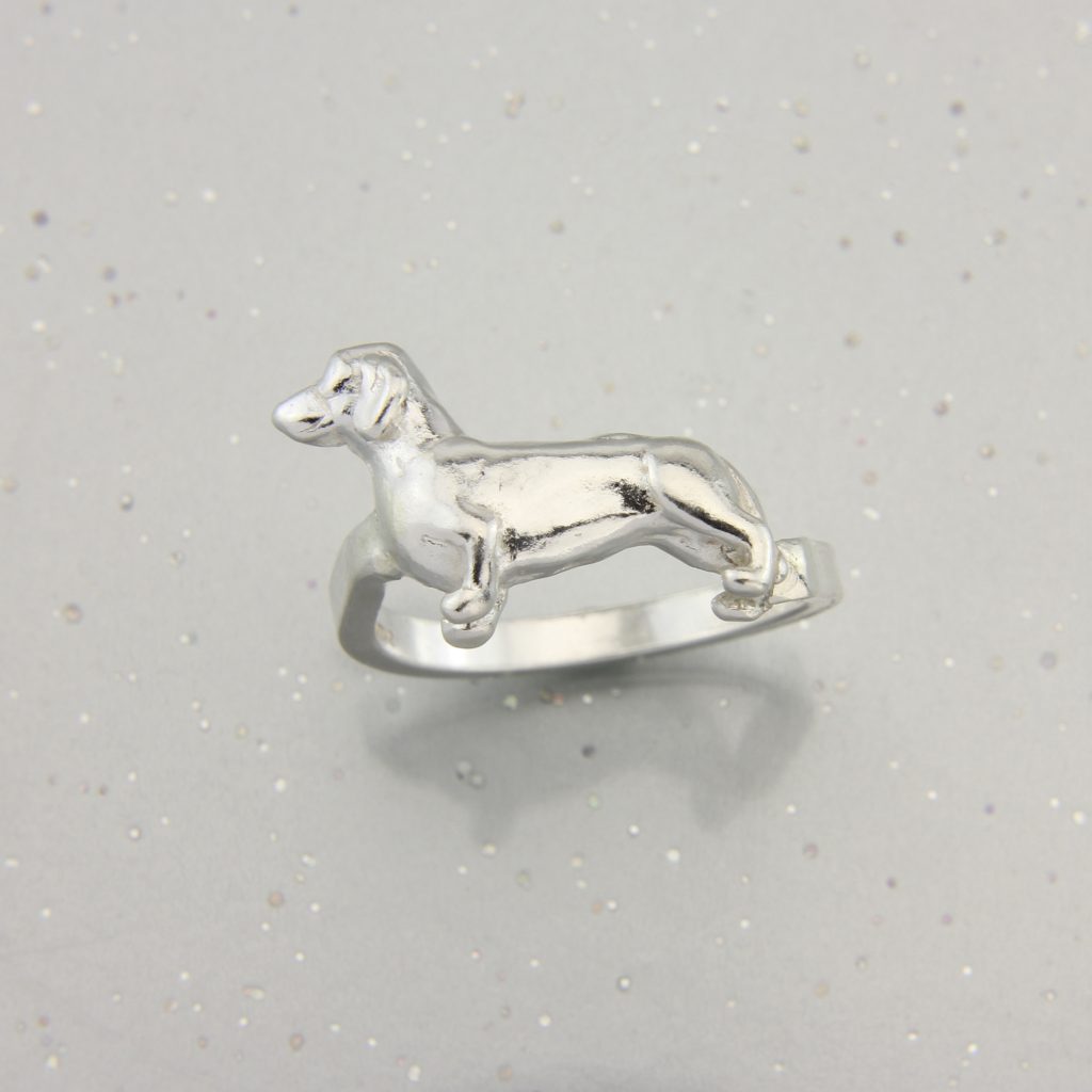 Sterling Silver Dachshund Ring | Bespoke Silver Dog Ring