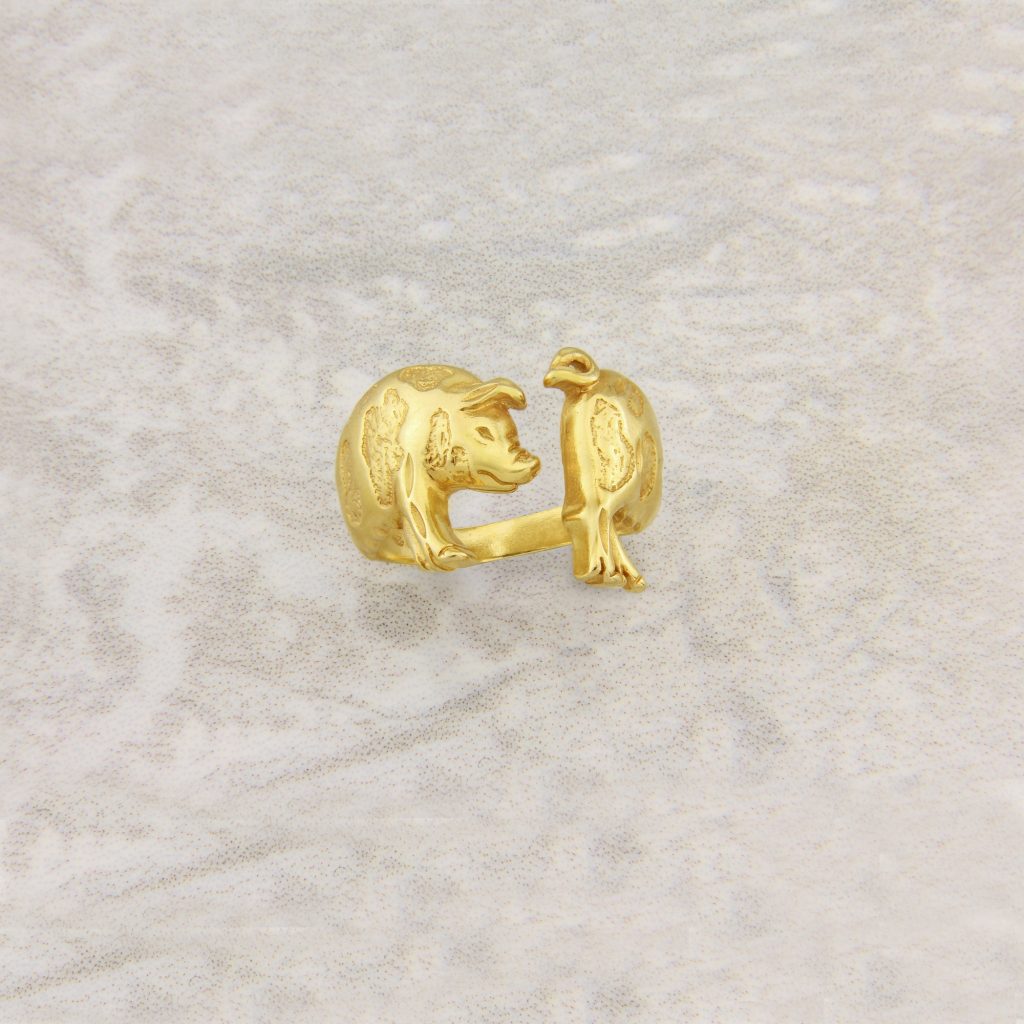 Solid Gold Pig Ring | Hand Made Farm Animal Ring