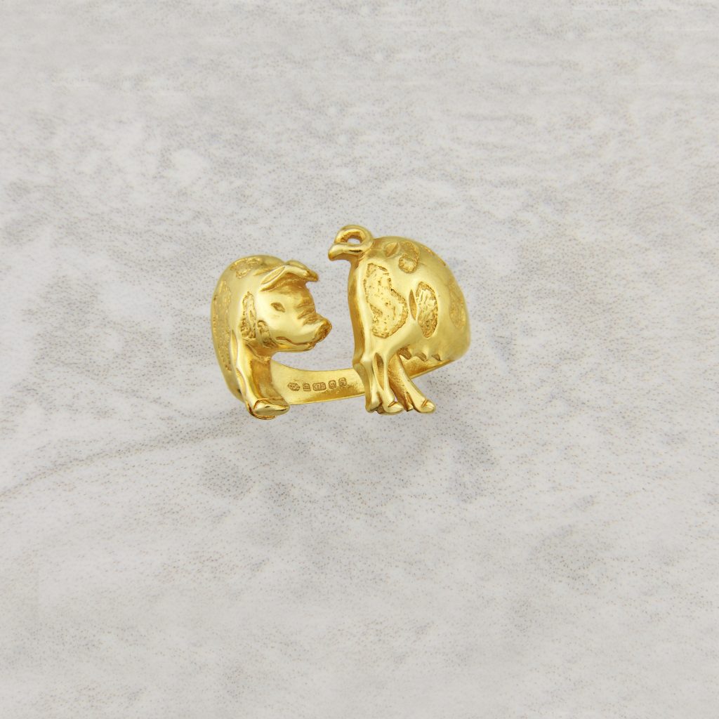 Solid Gold Pig Ring | Hand Made Farm Animal Ring